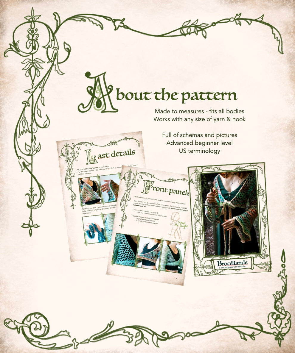 Brocéliande wrap top | crochet pattern | advanced beginner level ...